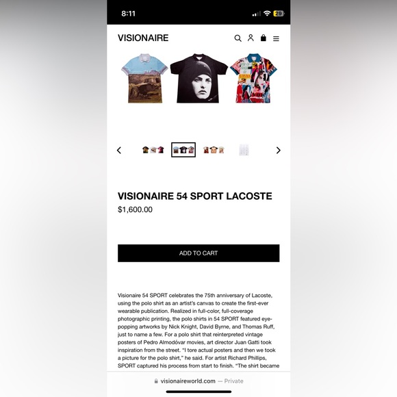 Lacoste | Shirts | Lacoste Visionaire 54 Sport Volumeset 3 Collectors ...